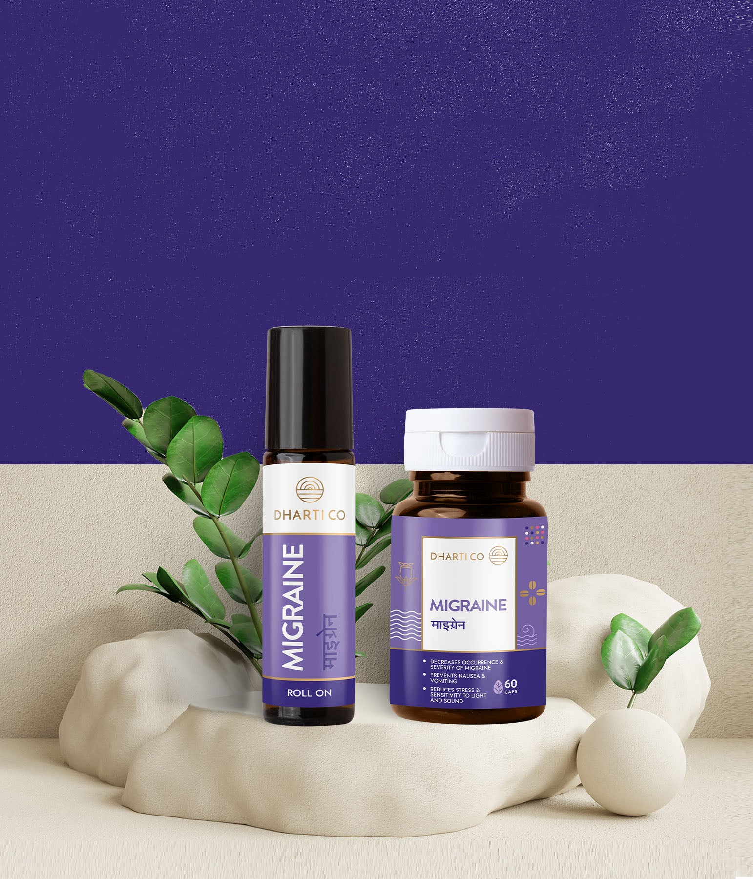 Migraine Relief Pack - Roll On & Capsule – Dharti Co
